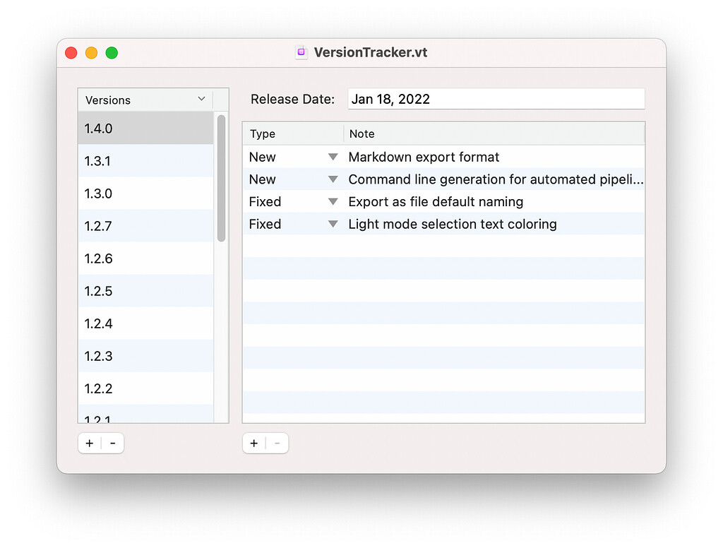 VersionTracker Update 1.4.0 - General - Xojo Programming Forum