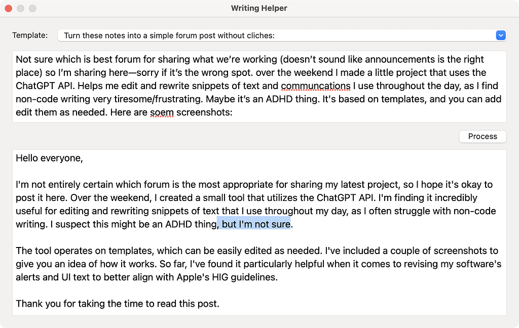 Little ChatGPT Helper - General - Xojo Programming Forum