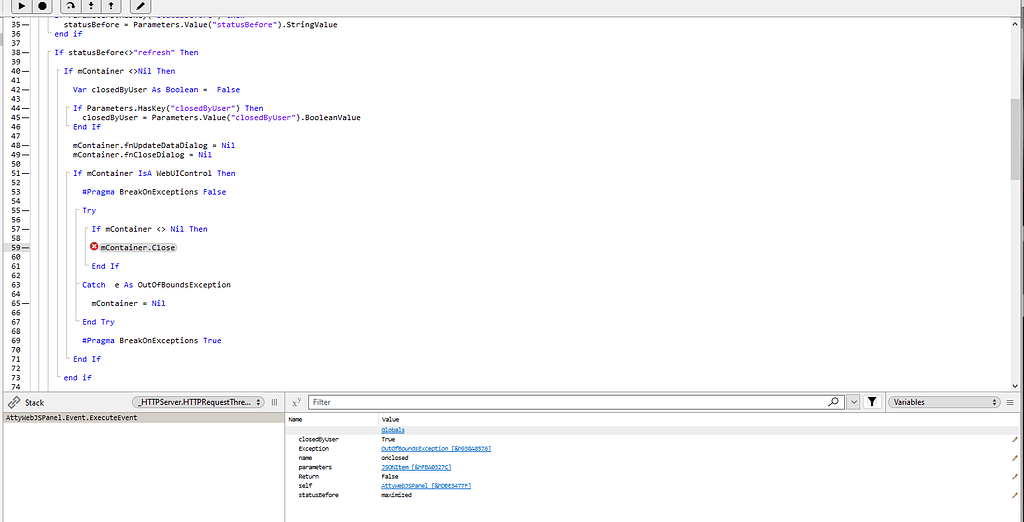 Can't Catch OutOfBoundsException - Web - Xojo Programming Forum