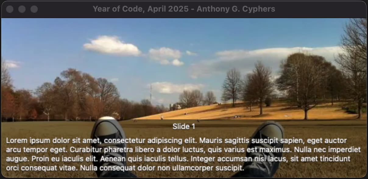 2025 Year of Code April: User Interface - General - Xojo Programming Forum